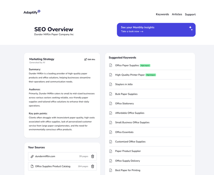 SEO Dashboard - Overview